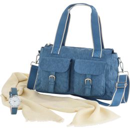 WITT Damen 3tlg. Set: Handtasche, Uhr und Schal, bleu, Gr&ouml;&szlig;e 0
