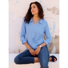 WITT Damen Poloshirt mir Zierknopfleiste, himmelblau, Größe 38