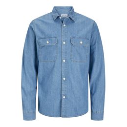 Jack & Jones JACK & JONES Button Up Shirt 'JJETravis' male size L Blue denim