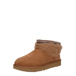 UGG Australia UGG Boots 'Classic Ultra Mini Maxi Curly' Damen Gr&ouml;&szlig;e 42 karamell / dunkelbraun / wei&szlig; Winterschuhe