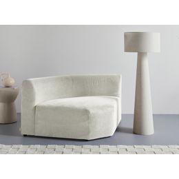 Sofa-Eckelement "LYZA mit gerundeter R&uuml;ckenlehne, Ma&szlig;e B/T/H: 122/104/74 cm", beige (creme), B:122cm H:74cm T:104cm, 100% Polyester, LeGer Home by Lena Gercke, Polsterelemente, als Modul oder separat verwendbar, f&uuml;r individuelle Zusammenstellung