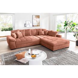 Ecksofa MR. COUCH, B:323cm H:92cm T:222cmmiami 9 ginger, 90% Polyester / 10% Nylon, Wohnzimmer, Sofas, "Richmond, L-Form mit Kaltschaum"