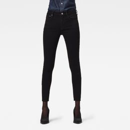 G-Star Raw Skinny-fit-Jeans G-STAR "3301", Damen, Gr. 32, Länge 30, schwarz (pitch schwarz), Denim/Jeans, Obermaterial: 92% Baumwolle, 7% Elastomultiester, 1% Elasthan, skinny fit normal, Jeans, mit Stretch