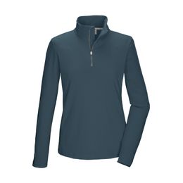 Langarmshirt Killtec "KSW 70 WMN FLX SHRT", Damen, Gr. 38, hellpetrol, Obermaterial: 69% Polyester, 31% Elasthan, ohne Ausschnitt, Shirts Langarmshirt, Elastisches Funktionsshirt mit Stehkragen, Kinnschutz-Rei&szlig;verschluss