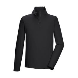 Langarmshirt Killtec "KSW 71 MN FLX SHRT", Herren, Gr. M, schwarz, Obermaterial: 69% Polyester, 31% Elasthan, ohne Ausschnitt, Shirts Langarmshirt, Funktionsshirt mit Stehkragen, warm, bequem, Zipper mit Kinnschutz