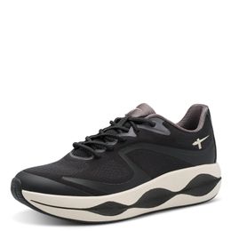 Plateausneaker Tamaris "VITALA", Damen, Gr. 38, schwarz (schwarz, kombiniert), Synthetik, Textil, Sportlich, Schuhe, Plateau, Freizeitschuh, Schlupfschuh mit Ortholite-Ausstattung
