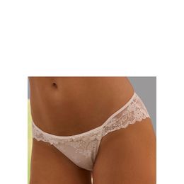 Slip Vivance "Julia", Damen, Gr. 36/38, beige (creme), Spitze, Obermaterial: 88% Polyamid, 12% Elasthan, Unterhosen Slip, aus zarter Jacquardspitze mit edlem Accessoire