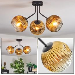 hofstein Ripoll Deckenleuchte Glas 15 cm Gold, Klar, 3-flammig