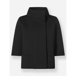Heine Witt Damen Sweatjacke in Neopren-Optik, schwarz, Gr&ouml;&szlig;e 38