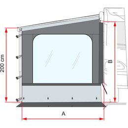 Fiamma Side W Pro Seitenteil / Seitlicher Abschluss f&uuml;r Markise H&ouml;he 180&ndash;200 cm passend zu F43van 270 - Markisenvorzelte & W&auml;nde