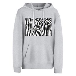 Cotton Prime Sweatshirt 'Black & White Zebra Eye' Herren Gr&ouml;&szlig;e XXL grau / schwarz