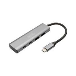 Digitus USB-C 4-Port 2x USB A + 2x USB-C, USB-Hub silber