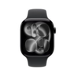 Apple Watch Series 11, Smartwatch schwarz (gl&auml;nzend), Aluminium, 46 mm, Sportarmband schwarz M/L, Cellular