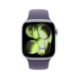 Apple Watch Series 11, Smartwatch silber, Aluminium, 42 mm, Sportarmband nebelviolett S/M, Cellular