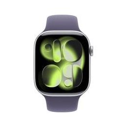 Apple Watch Series 11, Smartwatch silber, Aluminium, 46 mm, Sportarmband nebelviolett S/M, Cellular