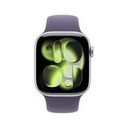 Apple Watch Series 11, Smartwatch silber, Aluminium, 42 mm, Sportarmband nebelviolett M/L