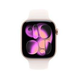 Apple Watch Series 11, Smartwatch ros&eacute;gold, Aluminium, 46 mm, Sportarmband blassrosa M/L, Cellular