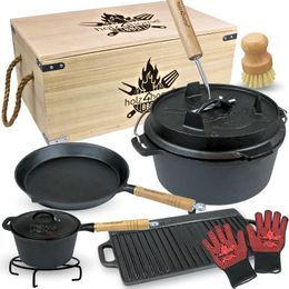 holz4home® 4,7 Liter Dutch Oven Set 9-teilig