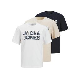 Jack & Jones Jack & Jones T-Shirt Herren Gr&ouml;&szlig;e XXL beige / schwarz / wei&szlig;