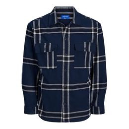 Jack & Jones JACK & JONES Button Up Shirt 'FRI' male size L Navy / Night blue / White