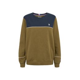 U.S. Polo Assn. Pullover 'Klara' Damen Gr&ouml;&szlig;e L navy / oliv / wei&szlig;