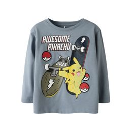 name it Shirt 'NMMSTERN POKEMON' Jungen Gr&ouml;&szlig;e 122/128 taubenblau / gelb / grau / wei&szlig;