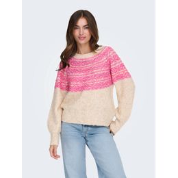 Only Pullover 'ONLSIDONA' Damen Gr&ouml;&szlig;e S ecru / flieder / hellpink