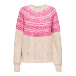 Only Pullover 'ONLSIDONA' Damen Gr&ouml;&szlig;e XS ecru / flieder / hellpink