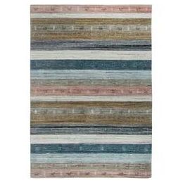 Wollteppich Theko "Nebraska 2498", bunt, B:70cm H:10mm L:140cm, Wolle, Teppiche, Handweb Teppich, reine Wolle, Gabbeh-Design, gestreift, Wohnzimmer