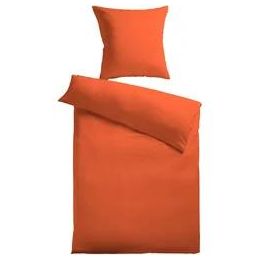 Bettwäsche Kinzler "Mikrofaser Fleece", orange (terra), B/L: 135cm x 200cm, 1 Stk., 1 Stk., Fleece, B/L: 80cm x 80cm, 2 Stk., Fleece, Obermaterial: 100% Polyester;Bügeln bei geringer Temperatur;trocknergeeignet;nicht bleichen, Bettwäsche, Uni Farben, angenehm warm
