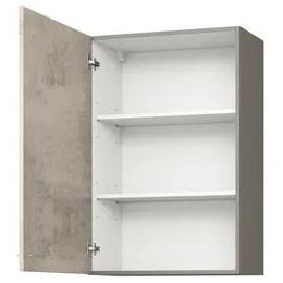 H&auml;ngeschrank KOCHSTATION "KS-Trea O50-90", grau (betonfarben hell, anthrazit), B:50cm H:90cm T:35cm, Schr&auml;nke, H&auml;ngeschrank, inklusive zwei Einlegeb&ouml;den, Breite 50 cm, H&ouml;he 90 cm