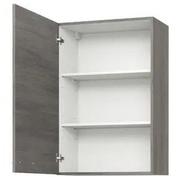 H&auml;ngeschrank KOCHSTATION "KS-Trea O50-90", grau (eichefarben grau), B:50cm H:90cm T:35cm, Schr&auml;nke, H&auml;ngeschrank, inklusive zwei Einlegeb&ouml;den, Breite 50 cm, H&ouml;he 90 cm