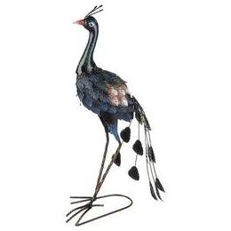 Tierfigur Gilde "Pfau", bunt, B:24cm H:57cm T:16cm, Metall, Dekofiguren