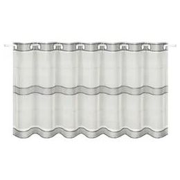 Scheibengardine GERSTER "Ubbe" Gr. 1, beige (natur), B:140cm H:50cm, Polyester, Gardinen, HxB: 50x140, mit modernem Streifen Design