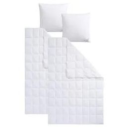 Häussling Daunenbettdecke + Kopfkissen HAEUSSLING "Swiss Royal", weiß, B/L: 155cm x 220cm Anzahl Teile 2, B/L: 80cm x 80cm Anzahl Teile 2, Bezug: Baumwolle Füllung: Entendaune/-feder, leicht, Füllung Innenkammer: 100% Federn. Kopfkissen Füllung: 90% Daunen, 10% Federn, Bettwaren-Sets, Bettdecken-Set mit Kopfkissen, 135x200 oder 155x220 cm, Sommer, Winter
