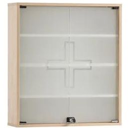 Medizinschrank Schildmeyer "Wido", braun (eiche hellfarben), B:64,2cm H:71,4cm T:19,6cm, FSC-zertifizierter Holzwerkstoff, Schränke, Breite 64 cm