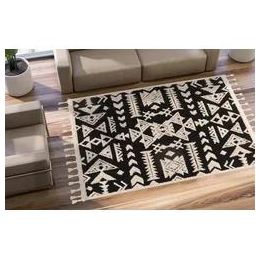 Teppich Kayoom "Lovis 200", schwarz, B:120cm H:22mm L:170cm, Polypropylen, Teppiche