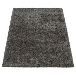Hochflor-Teppich Paco Home "Maya 400", grau, B:120cm H:49mm L:170cm, Polypropylen (PP), Teppiche, Uni-Farben, mit Effektgarn, weich & kuschelig