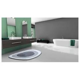 Badematte Grund Gr. 3, grau, oval (70cm x 105cm ), 1 Stk., Badematten