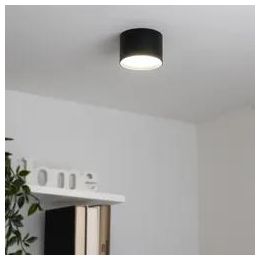 Flache Aufbauleuchte GX53 - Farbe: schwarz - Leuchtmittel: 6W neutralweiß