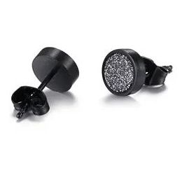 Paar Ohrstecker Kingka "SE3101BGY", schwarz (schwarz, grau), Ohrringe, Damen, Edelstahl