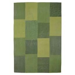 Teppich Kayoom "Lyrical 110", grün (multi, grün), B:120cm H:13mm L:170cm, Baumwolle, Teppiche, Handgefertigt, hochwertig verarbeitetes Unikat im Antik-Design