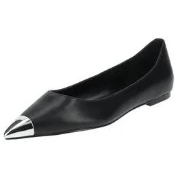 Ballerina Steve Madden "Steve Madden Ballerinas Leder", Damen, Gr. 37, schwarz (schwarz, silber), Leder, casual, Schuhe