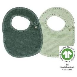 Wörner Lätzchen WÖRNER "at home Druckknopflatz 22x29 cm 2er Set", Baby, grün, Baumwolle, Lätzchen, Biobaumwolle, maschinenwaschbar, trocknergeeignet
