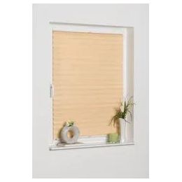 Plissee K-home "LUCERA" Gr. 1, beige (natur), B:40cm H:130cm, Obermaterial: 100% Bambus, Plissees, BAMBUS-Plissee