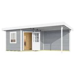 Saunahaus Weka "SALO 2", grau, Bio-Ofen, externe Steuerung, 9 kW, Saunen, inkl. hochwertiger Elementsauna