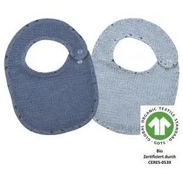 Wörner Lätzchen WÖRNER "at home Druckknopflatz 22x29 cm 2er Set", Baby, blau, Baumwolle, Lätzchen, Biobaumwolle, maschinenwaschbar, trocknergeeignet
