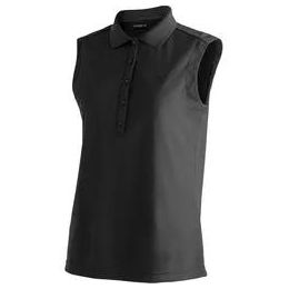Poloshirt Maier Sports "Ulrike sleeveless", Damen, Gr. 38, schwarz, 100% Polyester, Shirts, Damen Funktionsshirt, ärmelloses Freizeitshirt, Regular Fit
