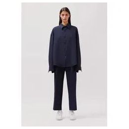 Businesshemd STUDIO SEIDENSTICKER, Herren, Gr. XL (43-44), normale Ärmellängen, blau (dunkelblau), 98% Polyester 2% Elastan, unifarben, oversize, Langarm 2-Knopf-Manschette, Hemden, Oversized 1/1 Kentkragen Uni