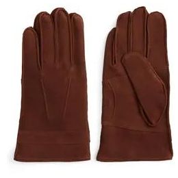 Lederhandschuhe Tommy Hilfiger "TH FLAG NUBUCK GLOVES", Damen, Gr. S/M, coffee bean, Rindsleder, Handschuhe